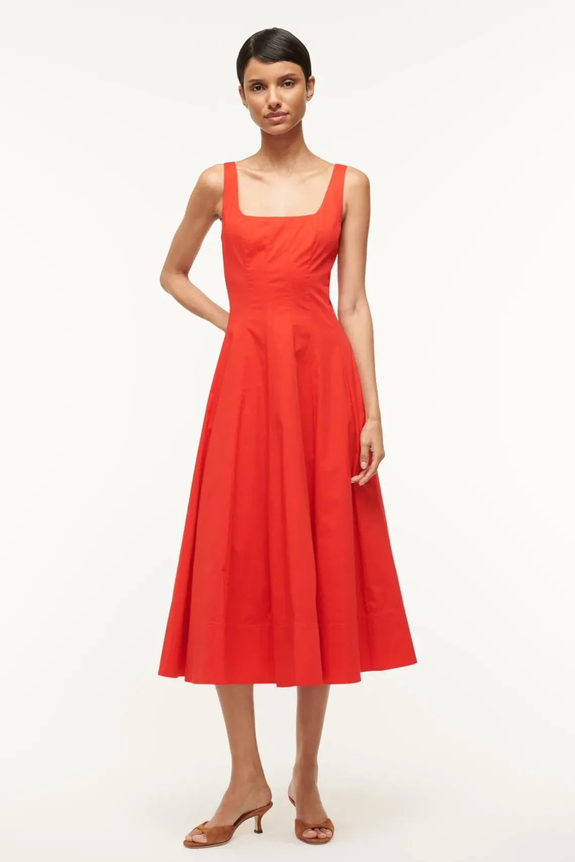 WELLS DRESS RED ROSE - Shop STAUD
